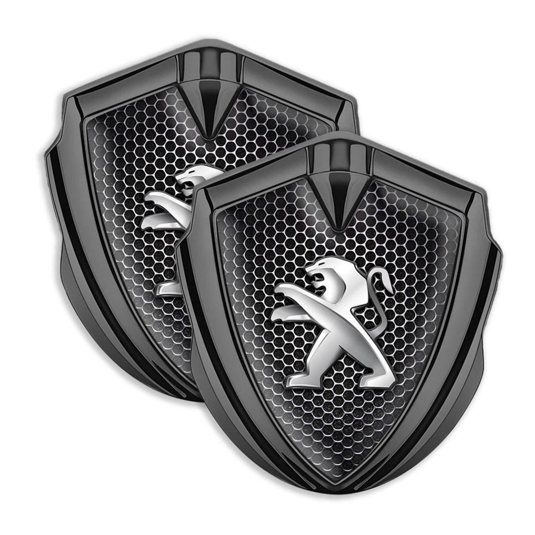 Metal Shield Emblem With Epoxy Resin Logo Peugeot , Perfect Auto Tuning ...