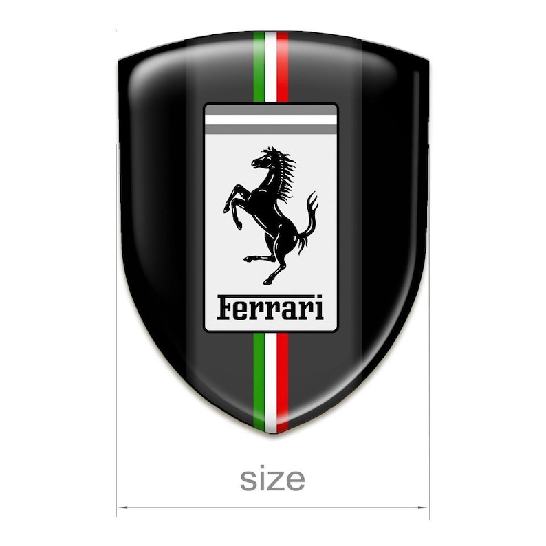 Ferrari Shield Logo Sticker: Epoxy Resin Emblem for Car, Laptop, Phone ...
