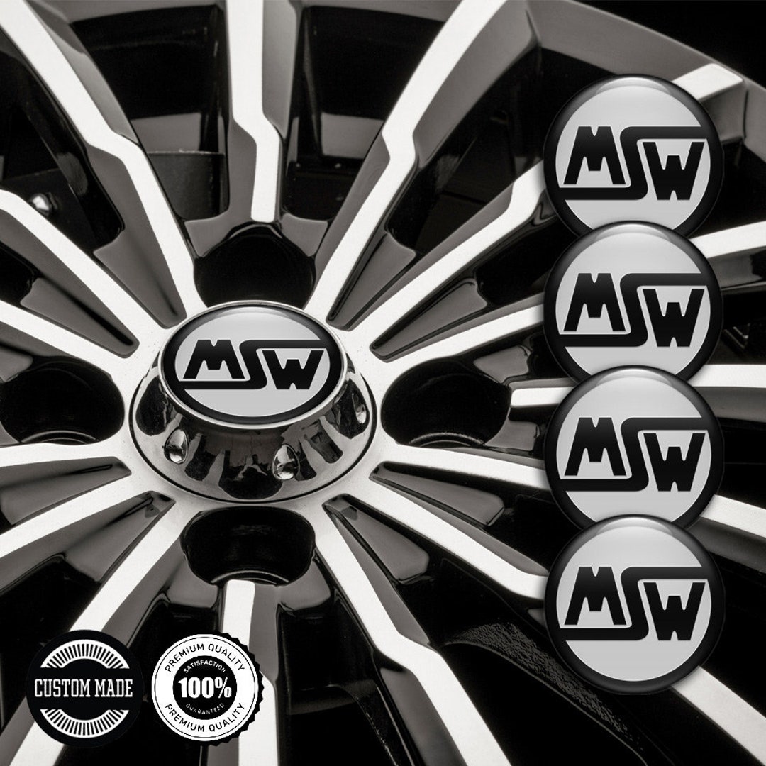 Epoxy Resin MSW Wheel Logo Stickers: Car Tuning Emblems (set of 4) - Etsy
