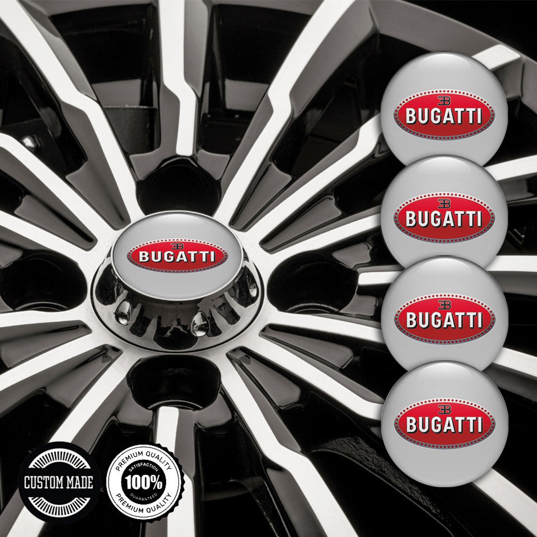 Bugatti Logo Epoxy Resin Stickers: Wheel Center Hub Caps, Car Tuning (4 ...