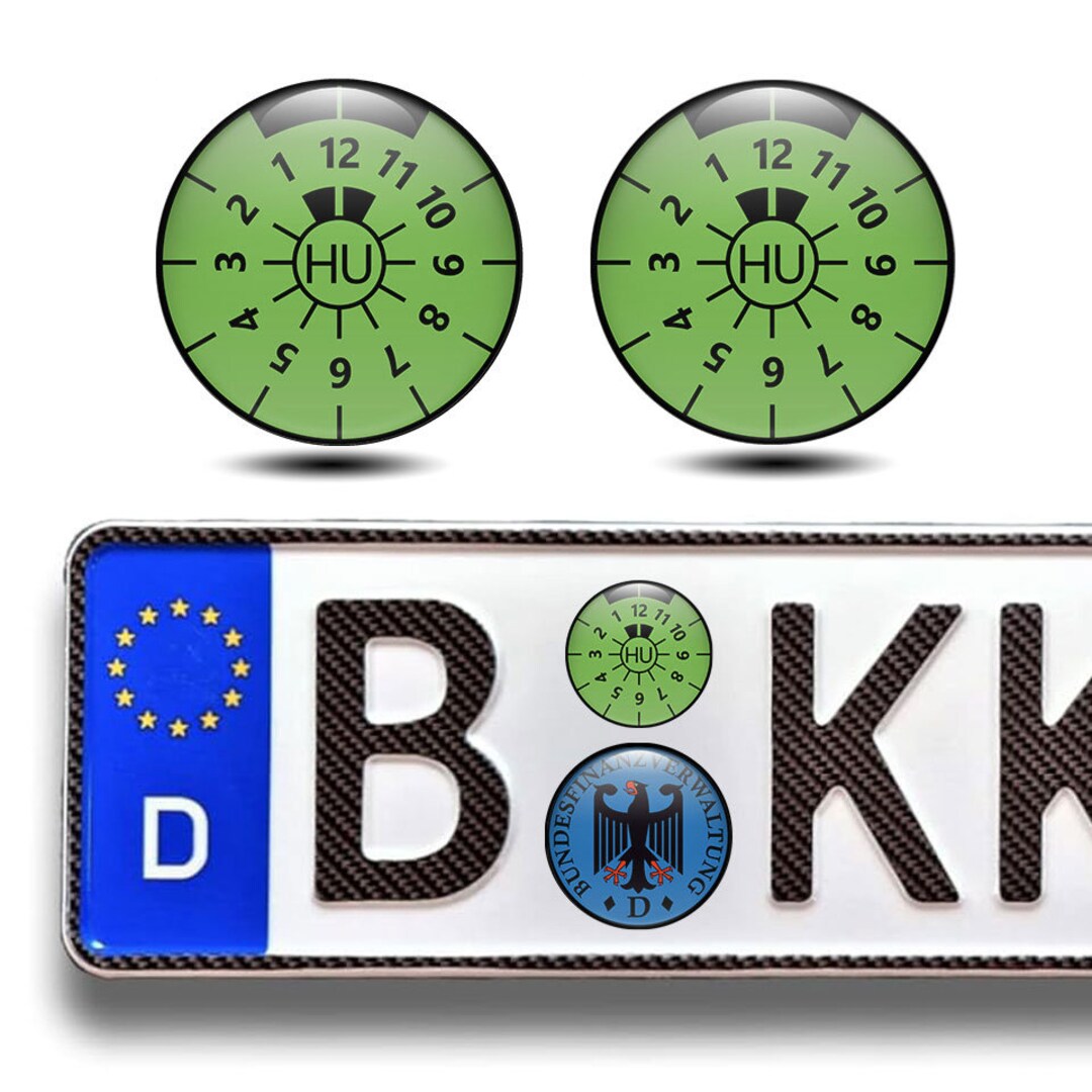 2 X Epoxy Resin Dome Sticker 35mm HU Self Adhesive Car Badge German ...