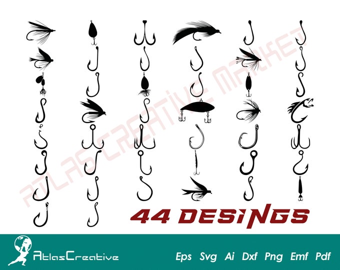Hook Svg,cross Fishing Hooks Svg,instant Download,svg, PNG, EPS, Dxf ...