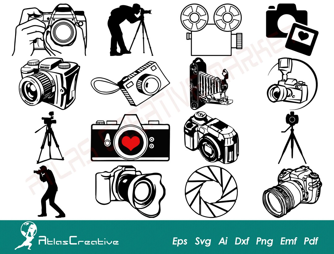 Camera Svg (16) Bundle, Photography Svg, Movie Camera Svg, Photographer ...