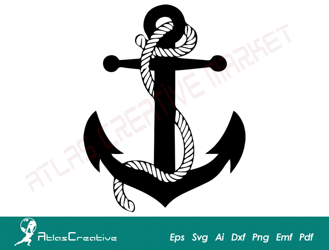 Anchor SVG, Nautical Clipart, Anchor Cut File, Ship, Ocean, Anchor ...
