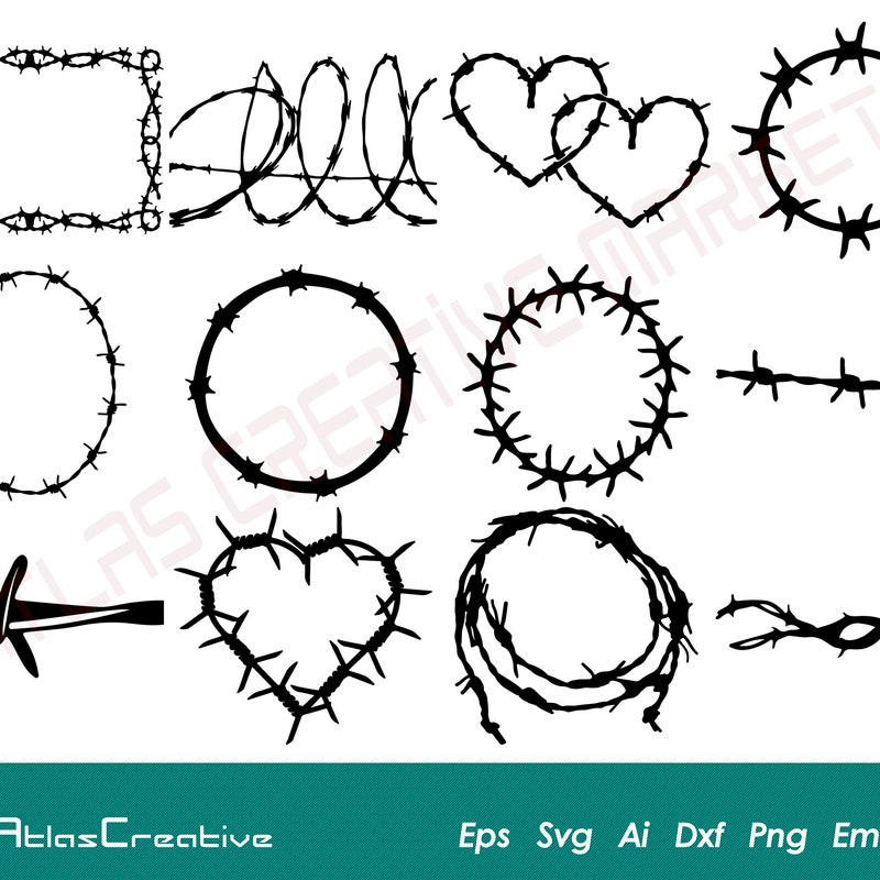 Barbed Wire Svg - Etsy