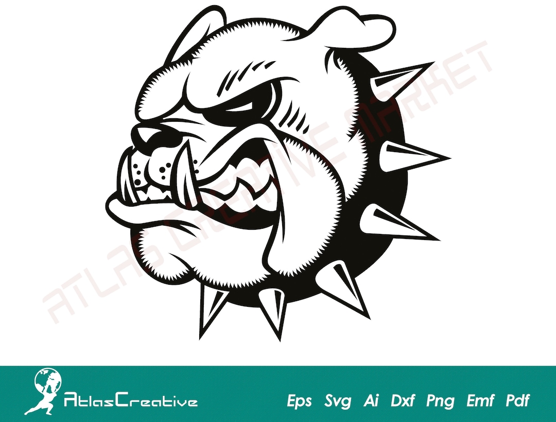 Bulldog Svg, English Bulldog Svg, Dog Face Mascot, Vector Cut File for ...