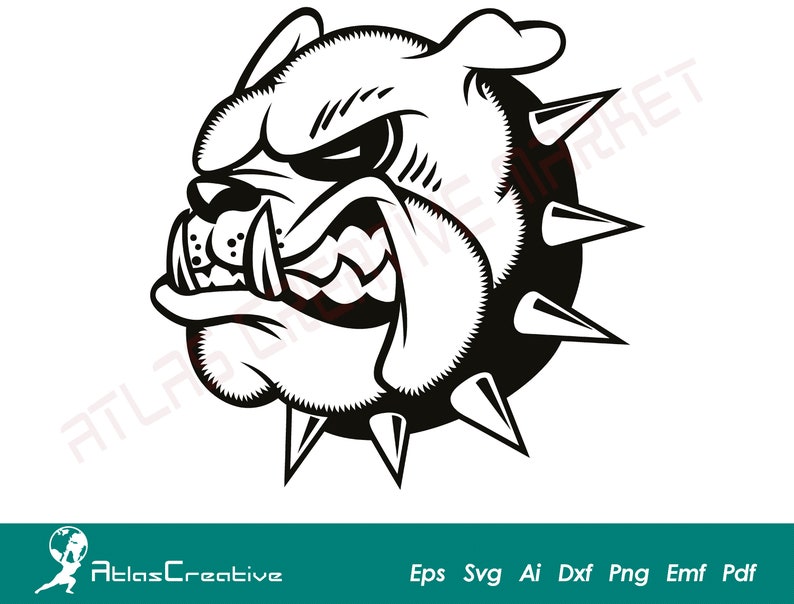 Bulldog Svg, English Bulldog Svg, Dog Face Mascot, Vector Cut File for ...