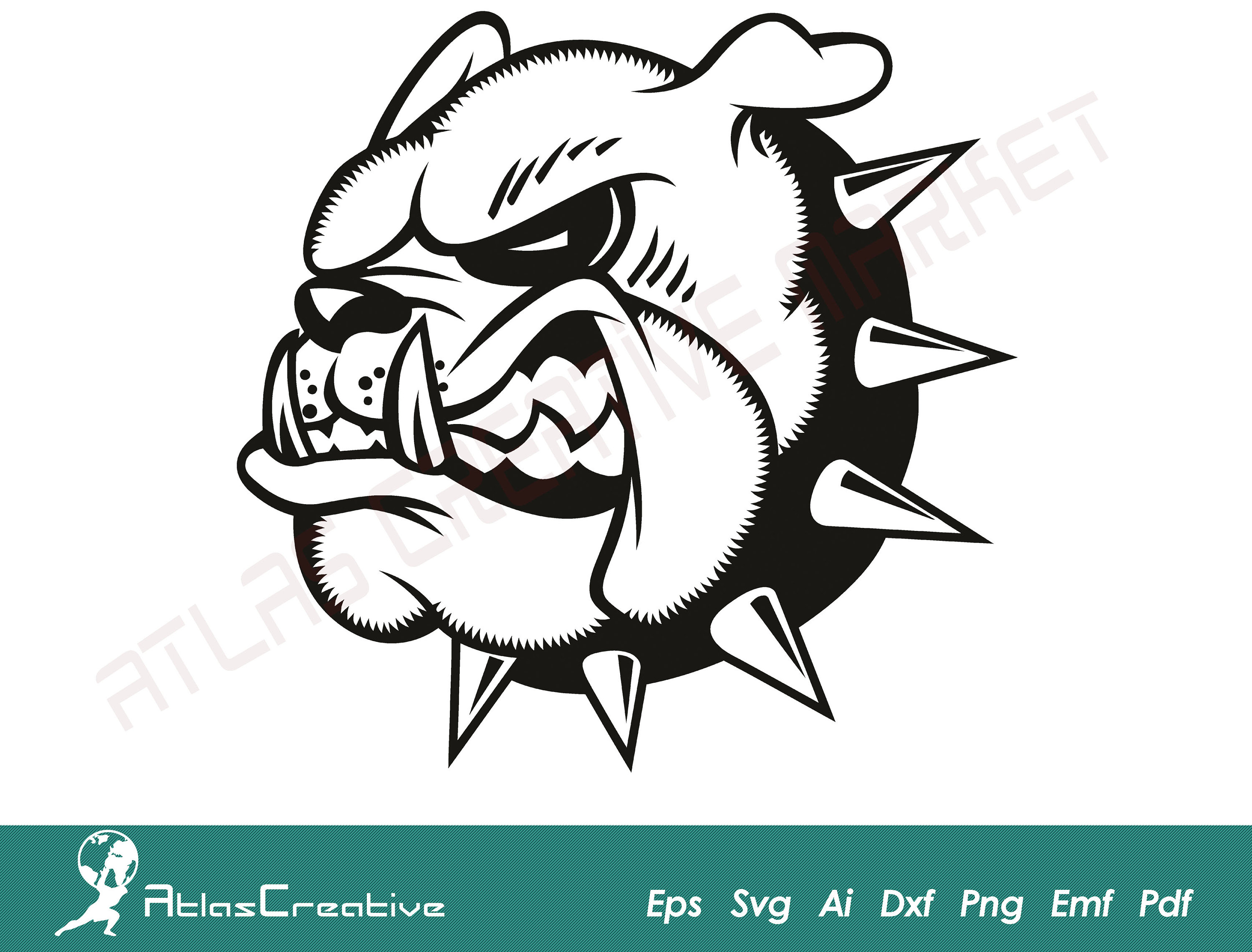 Bulldog Svg, English Bulldog Svg, Dog Face Mascot, Vector Cut File for ...
