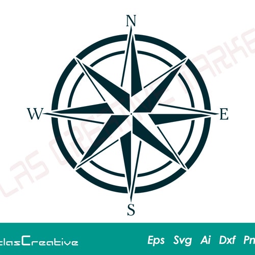 Compass Rose Svg Instant Digital Download Dxf Png Jpg Pdf - Etsy