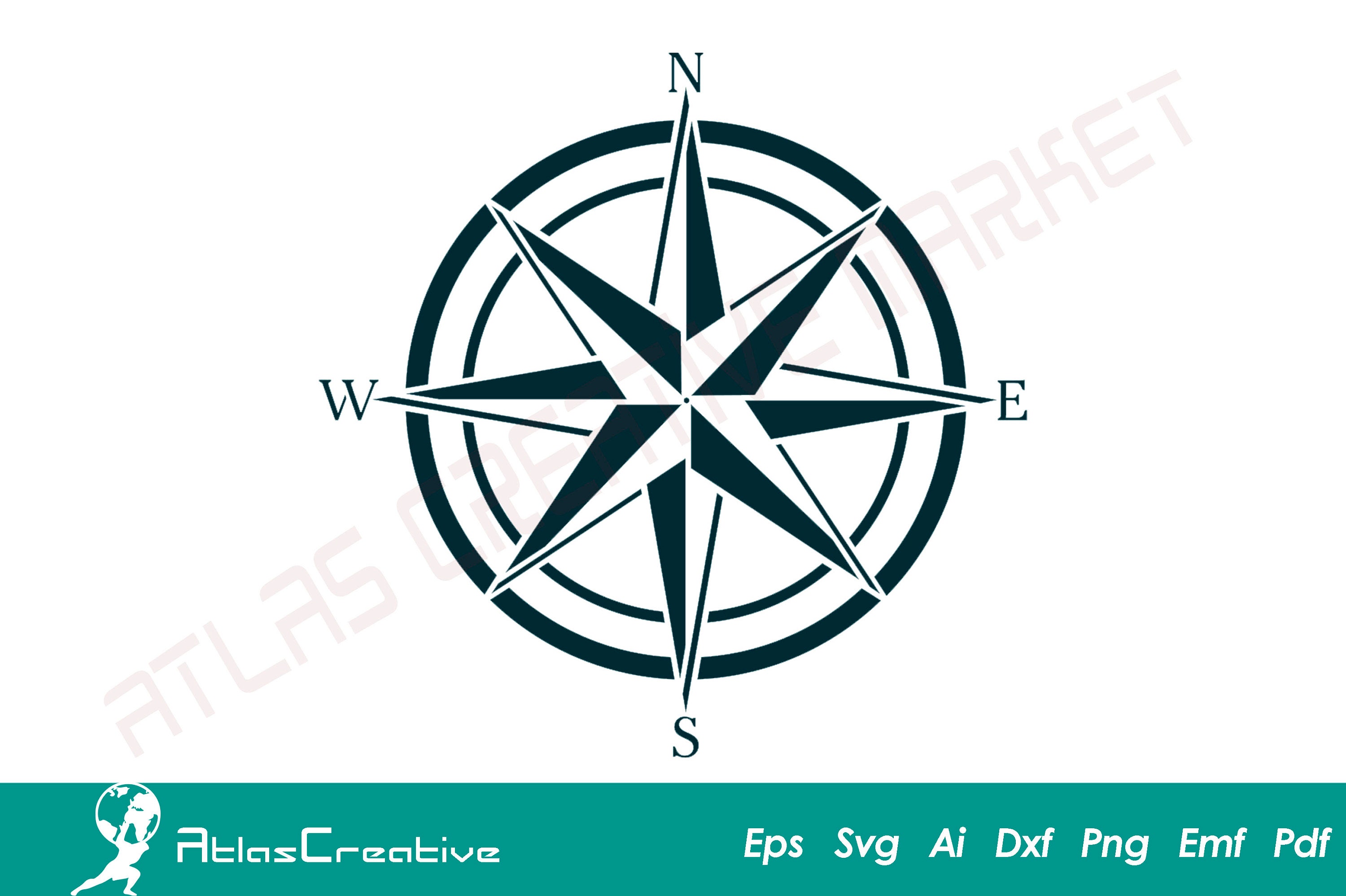 Compass SVG, Compass Rose SVG, Vemplate Vector, Nautical Compass ...