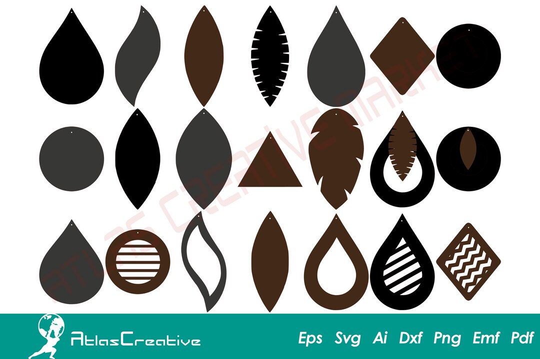 Earring Svg (21) Bundle, Earring Cut Patterns, Leather Earring Cricut ...