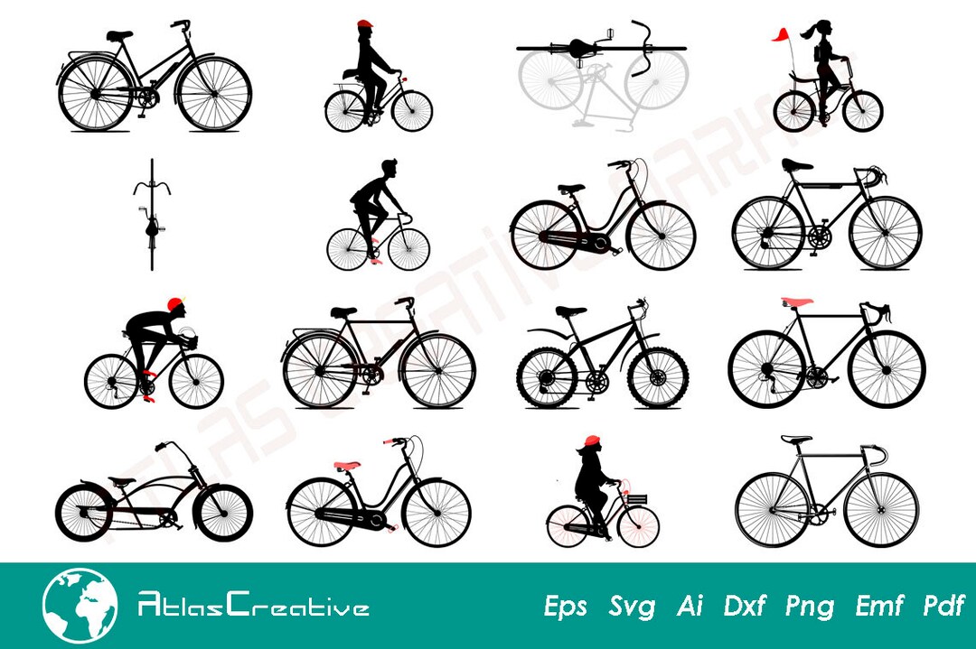 Cycling Svg, Bicycle Svg, Bicycle Bundle, Cycling SVG Bundle, Biking ...