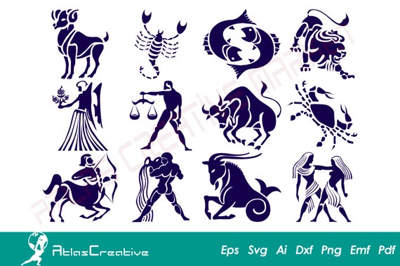 Horoscope SVG Bundle Celestial Birth Star Sign Vector - Etsy