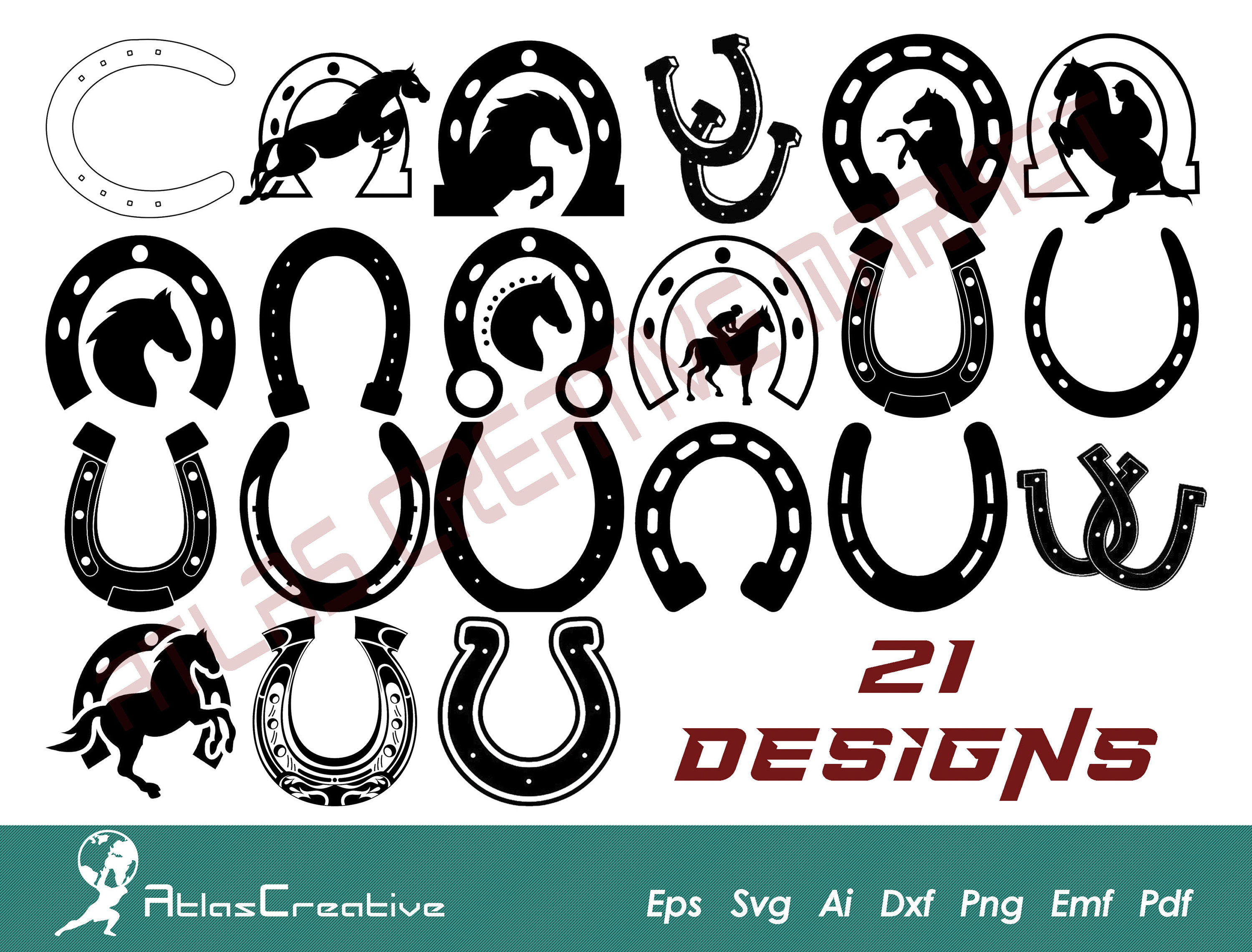 Horseshoe Svg (21) Bundle, Horse Shoe Svg, Horse Lover Svg, Horseshoe ...