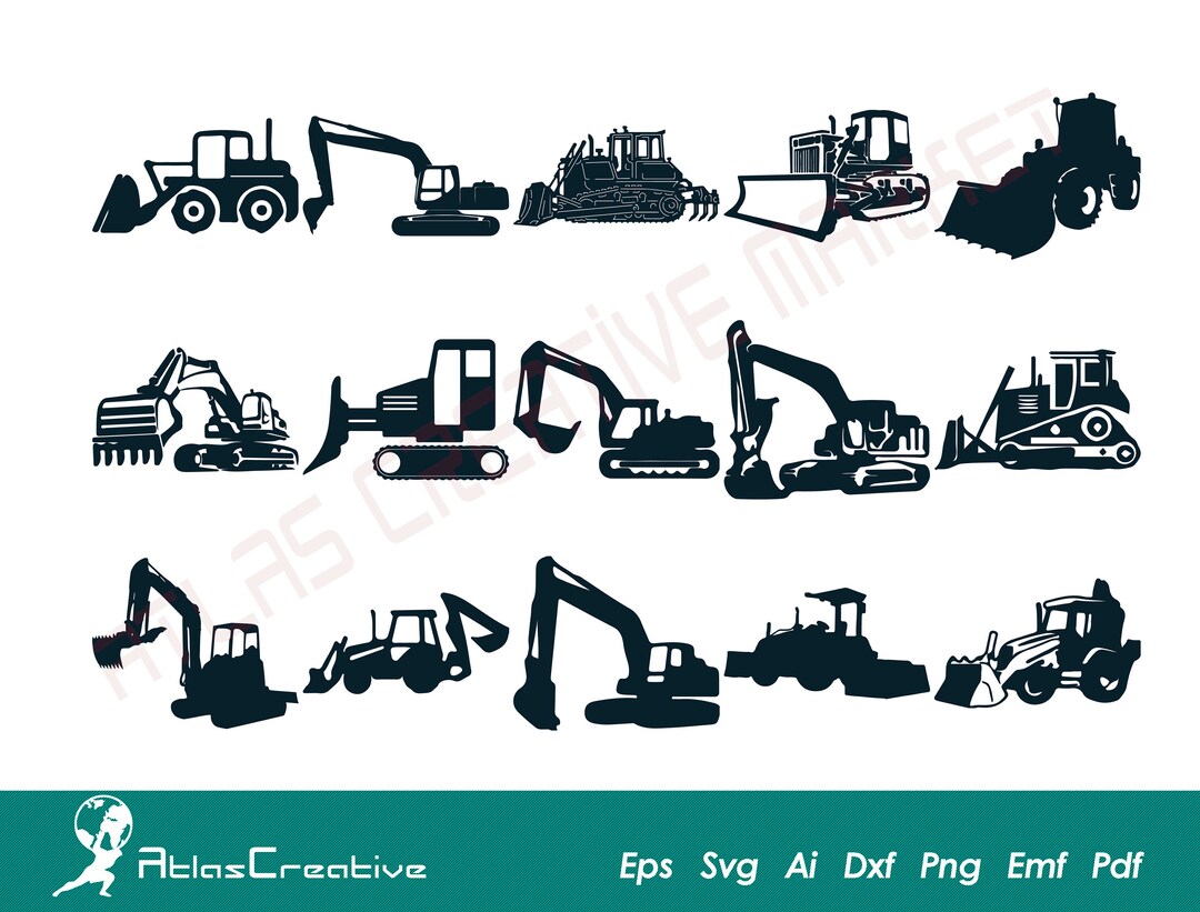 Bulldozer Svg (15) Bundle, Crawler Dozer, Heavy Equipment Svg ...