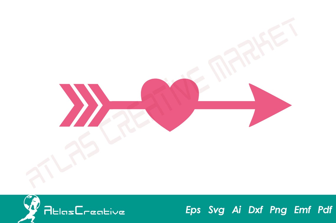 Arrow Heart Svg Vector Arrow Clipart Love Cut File Love - Etsy