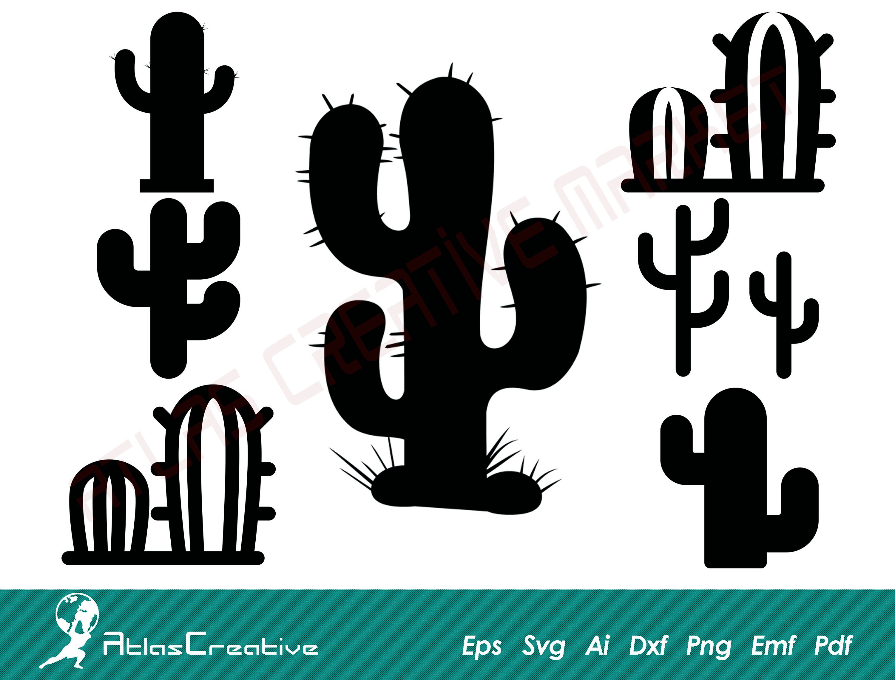 Cactus Svg (7) Desing, Desert Landscape SVG, Arizona, Cactus Vector and ...