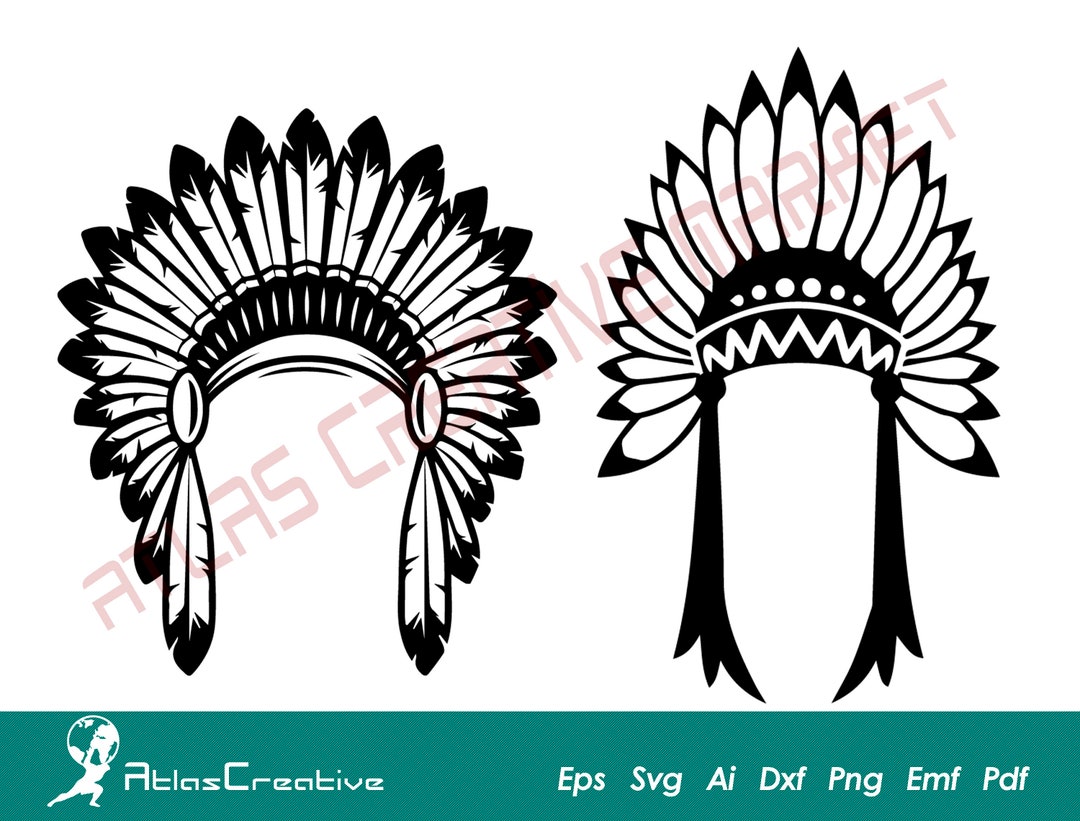 Indian Headdress Svg, Native American Chief Headdress, Native Svg ...