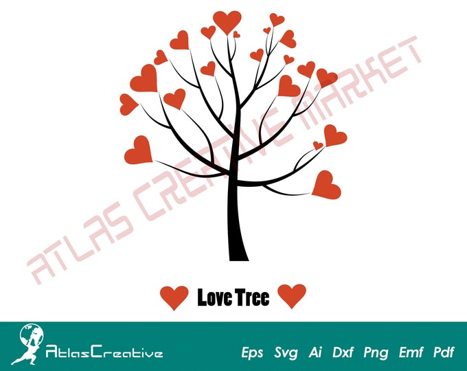 Tree With Heart Svg,valentine Tree Svg,love Tree Svg,valentines Day Svg ...