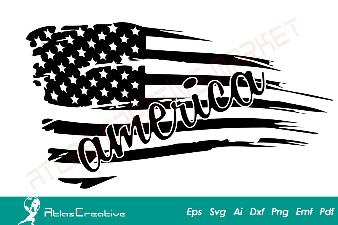 American Flag Svg, USA Flag for Cricut and Silhouette, US Banner ...