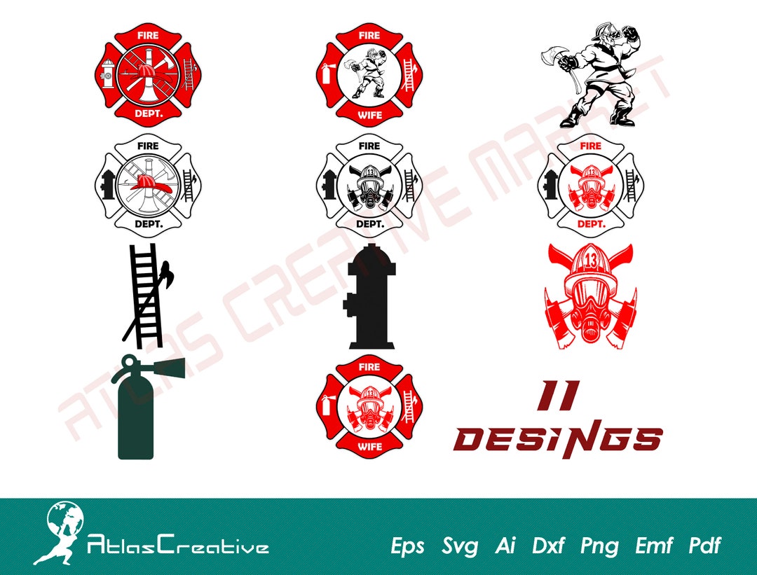 Fire Department Svg (11) Bundle, Firefighter Svg Logo, Fireman Vector ...