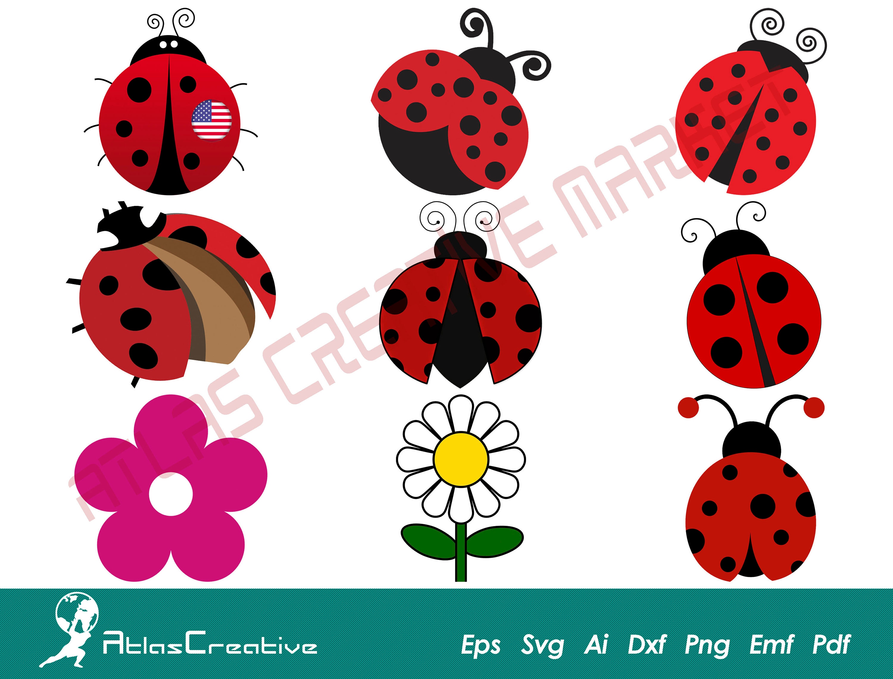 Ladybug Svg 9 Bundle, Ladybug Svg, Ladybug for Cricut, Cute Ladybug ...