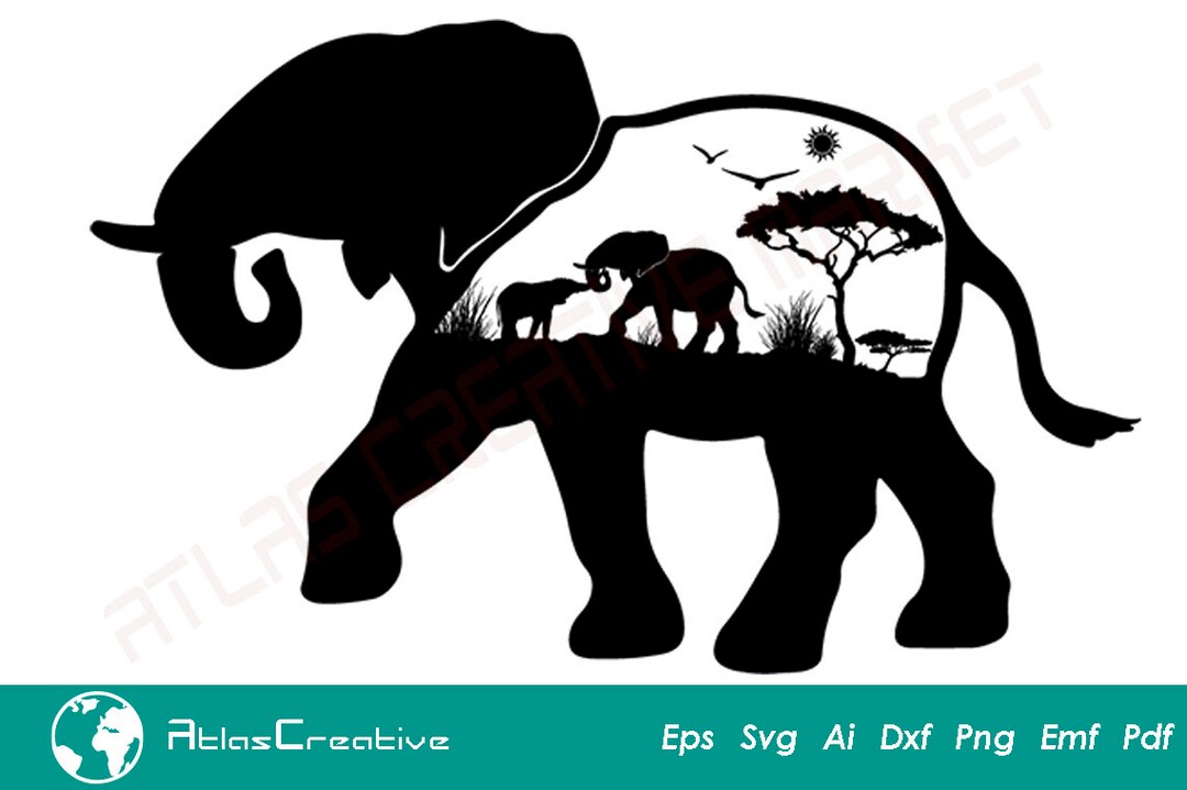 Safari Elephants SVG, Safari Clipart, African Safari Elephant, Mama ...