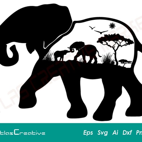 Safari Elephants SVG Safari Clipart African Safari Elephant - Etsy