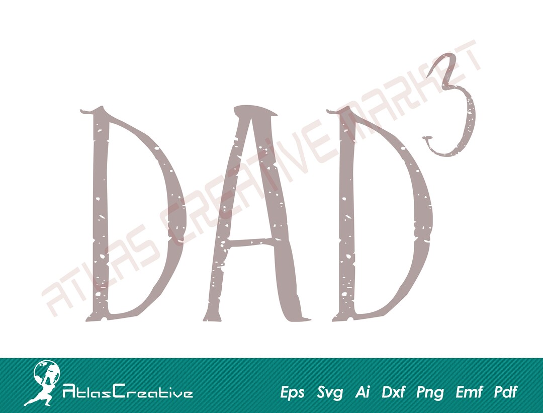 Dad Cubed Svg, Dad of Three Svg, Father's Day Svg, Dad Shirt Svg, Dad 3 ...