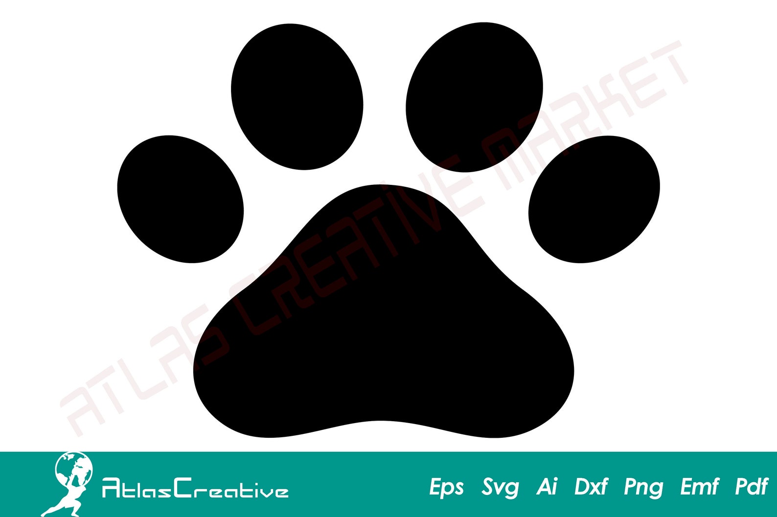 Paw SVG, Dog Paw Cut Files, Cat Paw Vector, Pet Paw Print, Clipart ...