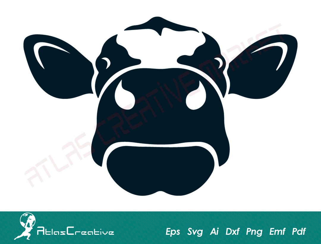 Cow Svg Cow Face Svg Farmhouse Calf Head Vector Farm Animal - Etsy UK