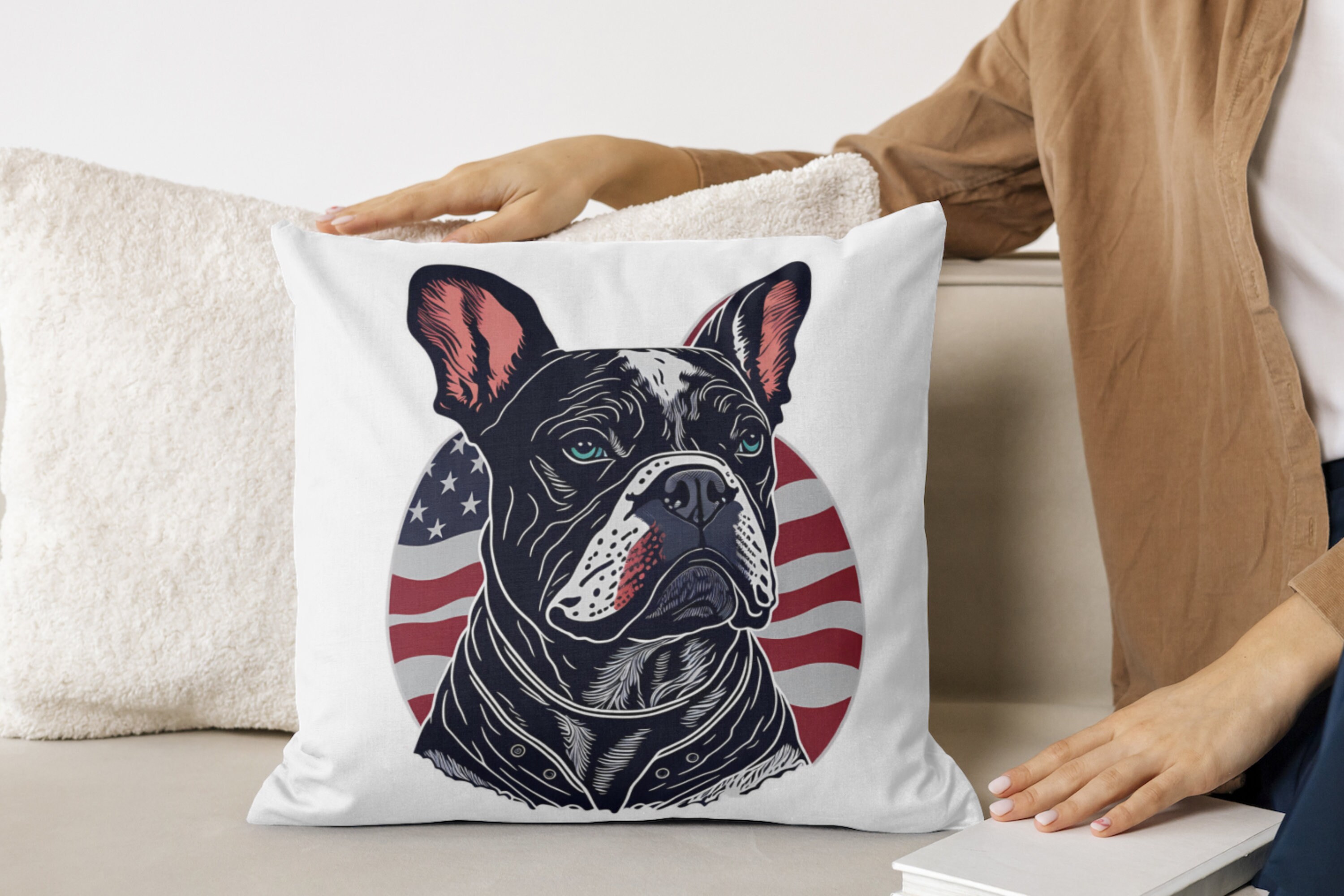 French Bulldog With American Flag Svg, Proudly American Svg, Frenchie ...