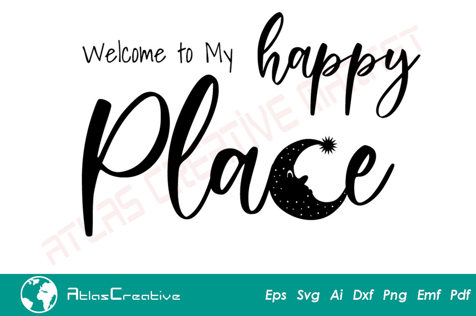 Welcome to My Happy Place Svg, Home Decor, Office Decor, Farmhouse ...