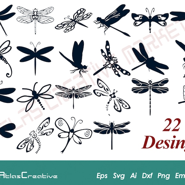 Dragonfly Svg - Etsy