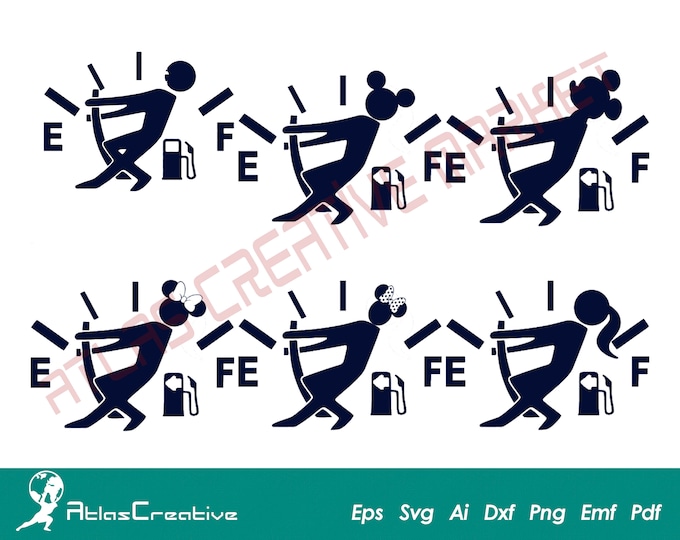 Gas Gauge SVG, Empty Gas Gauge, Fuel Gage Empty Gas Man, Gas Tank Decal ...