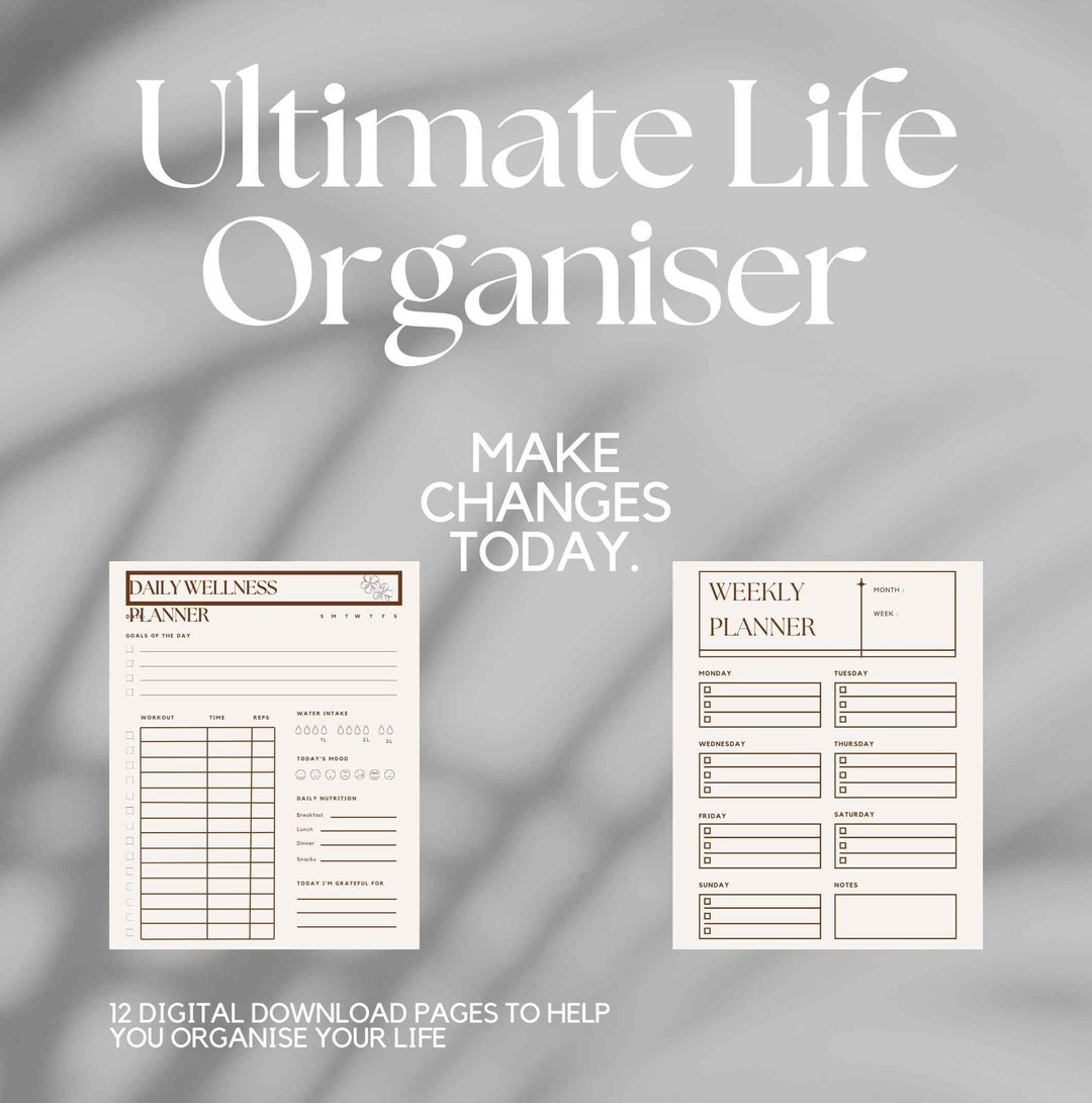 ULTIMATE LIFE ORGANISER - Minimalist Beige Design - Digital Download ...