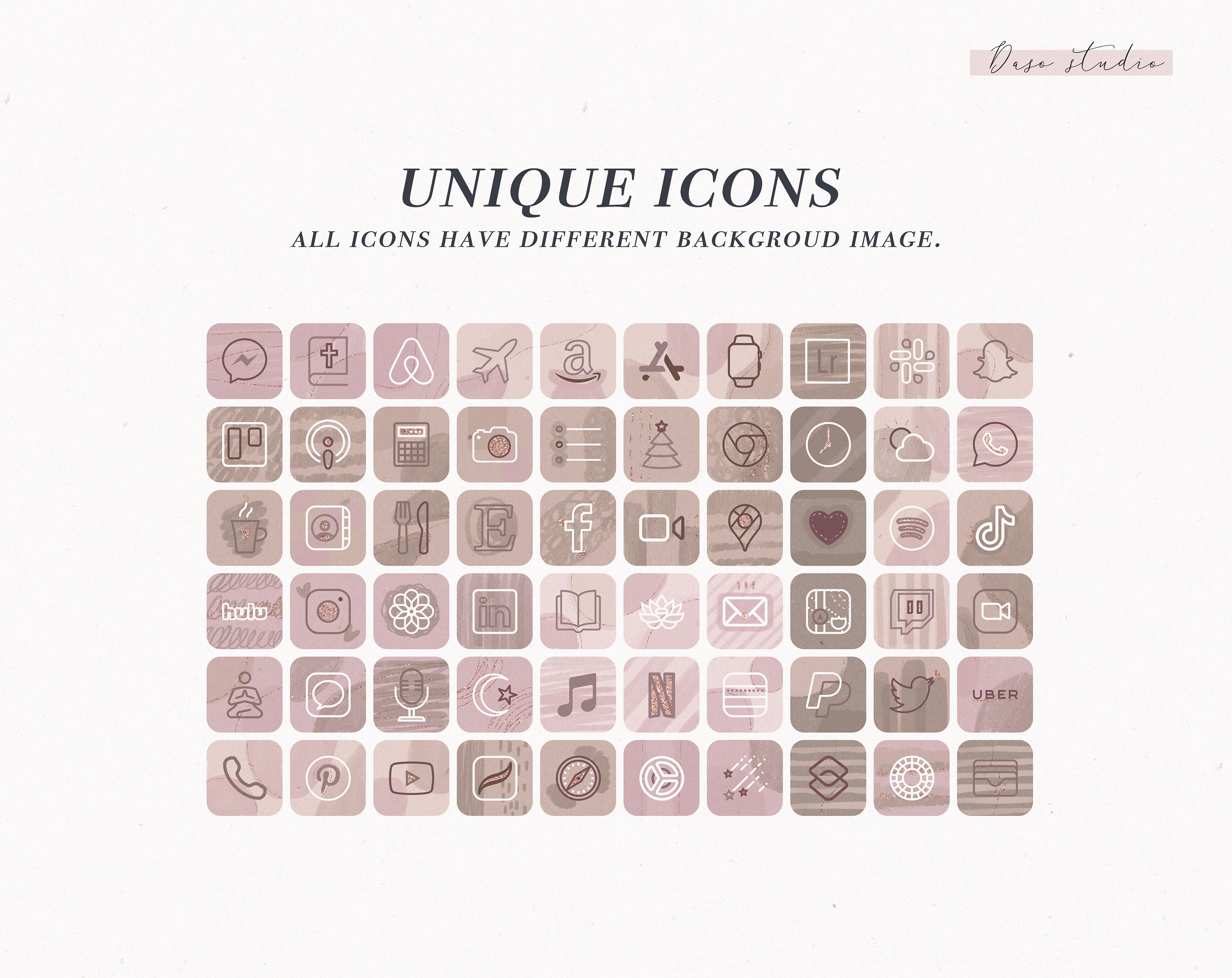 Pastel Rosa Brillo l Exclusivo Aesthetic App Icon Theme Pack para ...