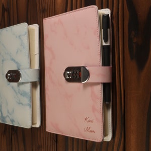 Personalized PU Leather Journal: Code Lock Diary, Refillable - Etsy