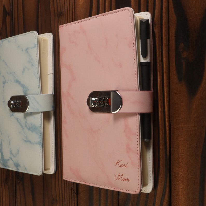 Personalized PU Leather Journal, Code Diary With Pen Slot, Christmas ...