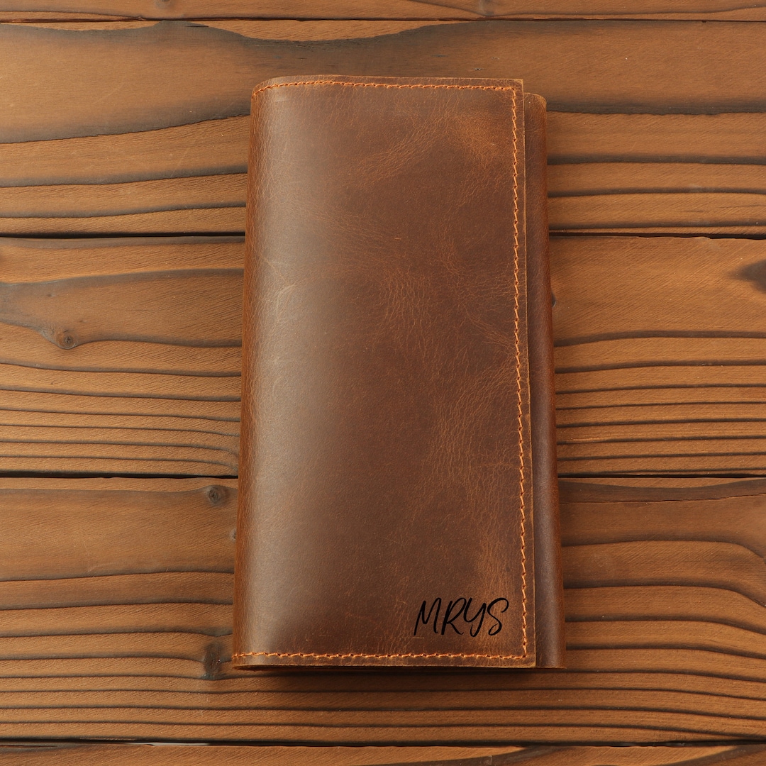 Personalized Long Leather Wallets, Leather Billfold Wallets, Gift for ...