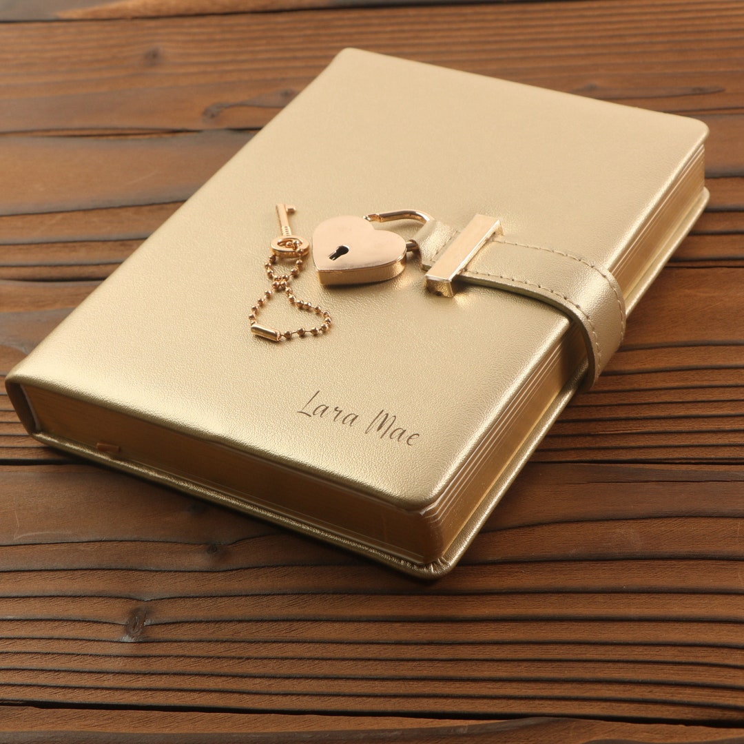 Personalized Journal With Lock and Key: Engraved Leather Diary - Etsy