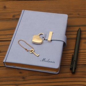 Personalized Locking Journal With Key: Heart Lock, Leather Bound - Etsy