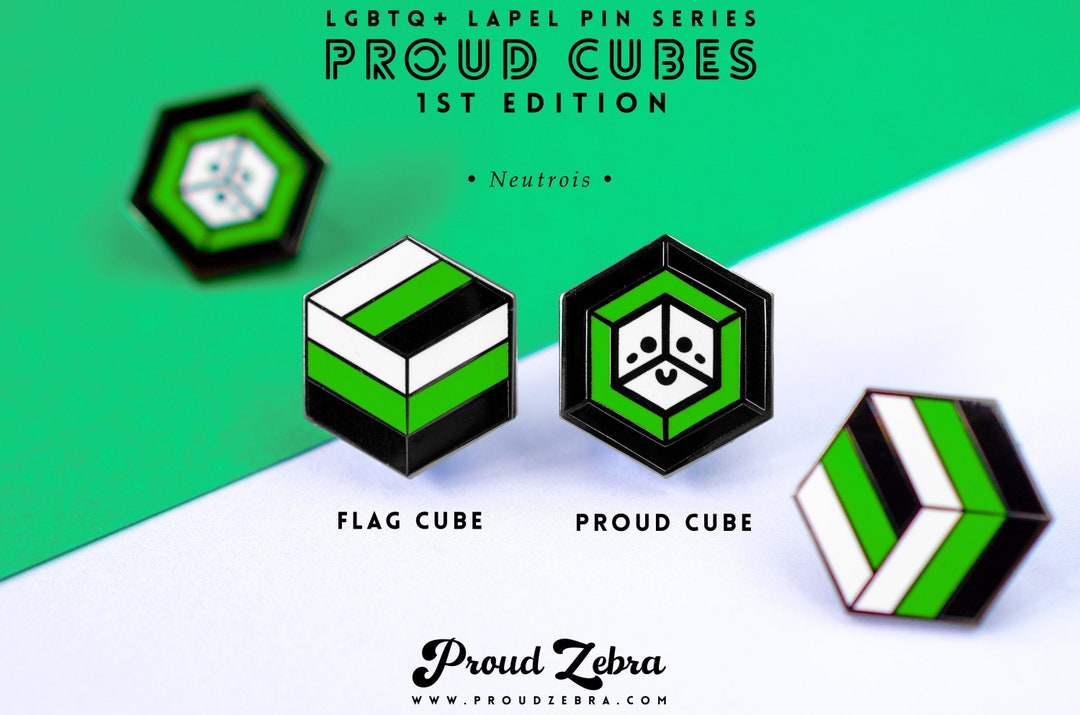 Neutrois Pride Cubes Lapel Pin Set – LGBTQ+ Enamel Badge Accessory ...