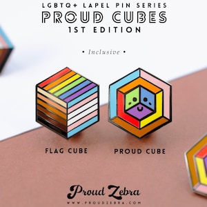 Inclusive Rainbow Pin - Flag Cube - Geometric LGBTQ Pin Lapel Badge ...