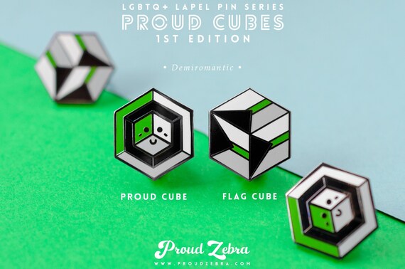 Demiromantic Pins Set Proud Cubes Geometric LGBTQ Pin - Etsy