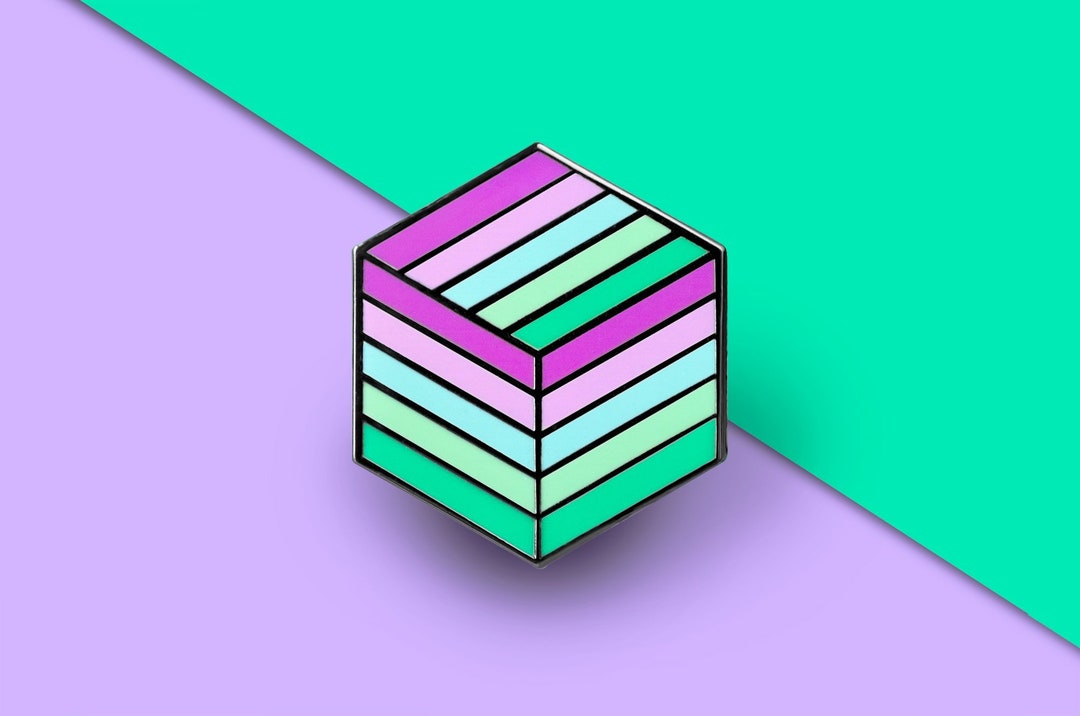 Toric Pin Flag Cube Geometric LGBTQ Pin Lapel Badge Brooch Accessory ...