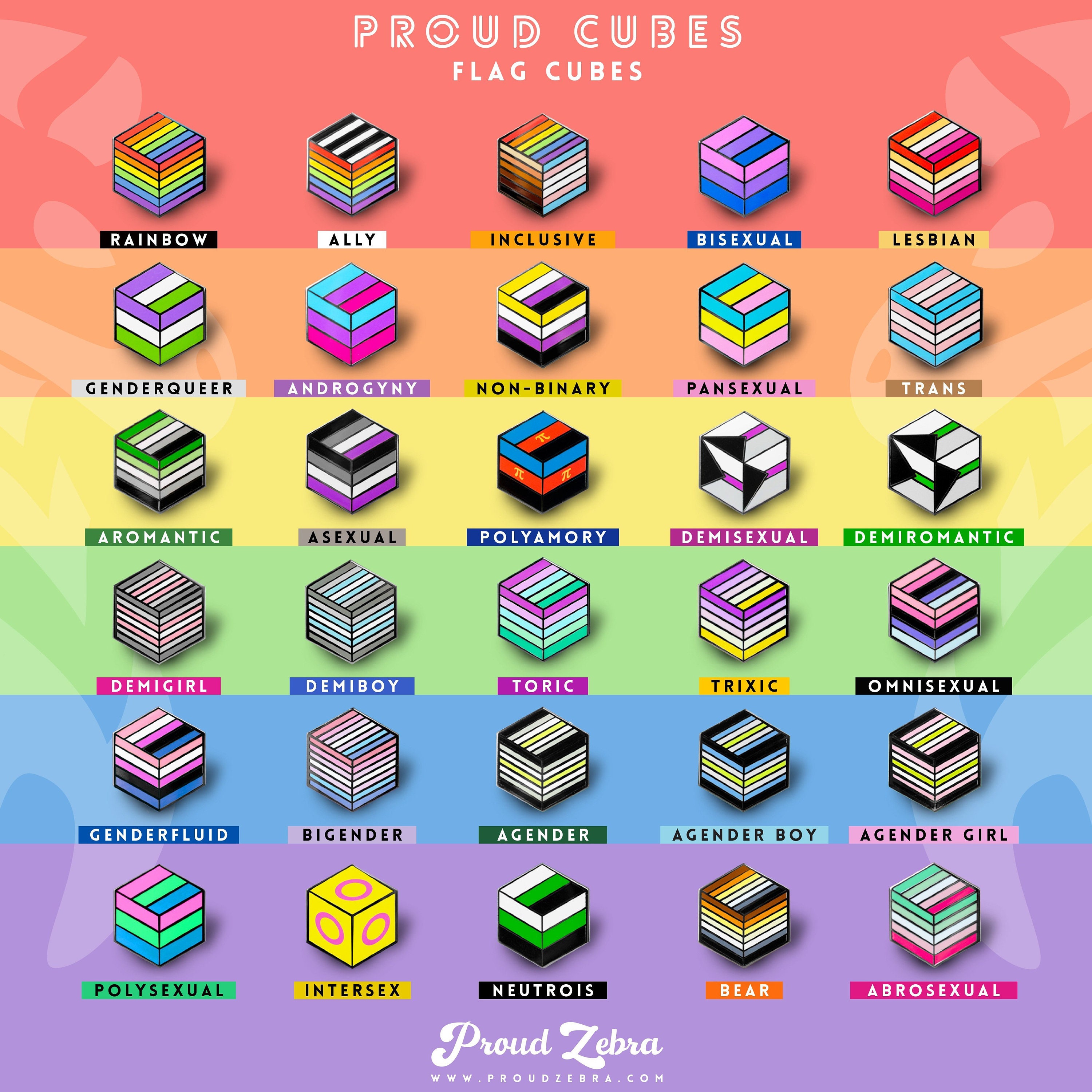 Toric Pin Flag Cube Geometric LGBTQ Pin Lapel Badge Brooch - Etsy UK