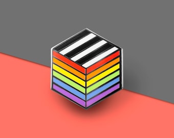 Inclusive Rainbow Pin Flag Cube Geometric LGBTQ Pin Lapel Badge Brooch ...