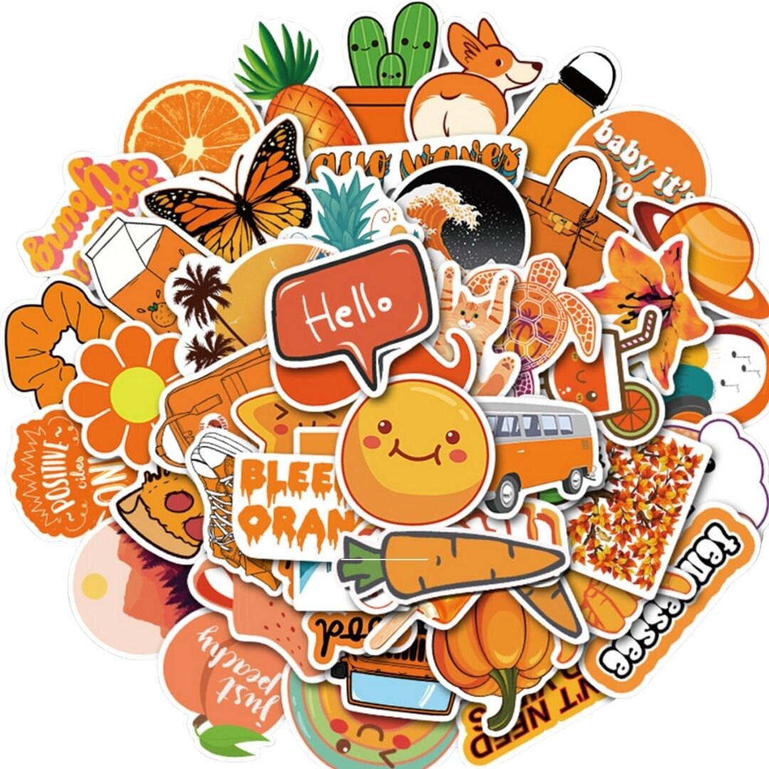VSCO Stickers 50 Pc Sticker Set VSCO Orange Baby Set - Etsy