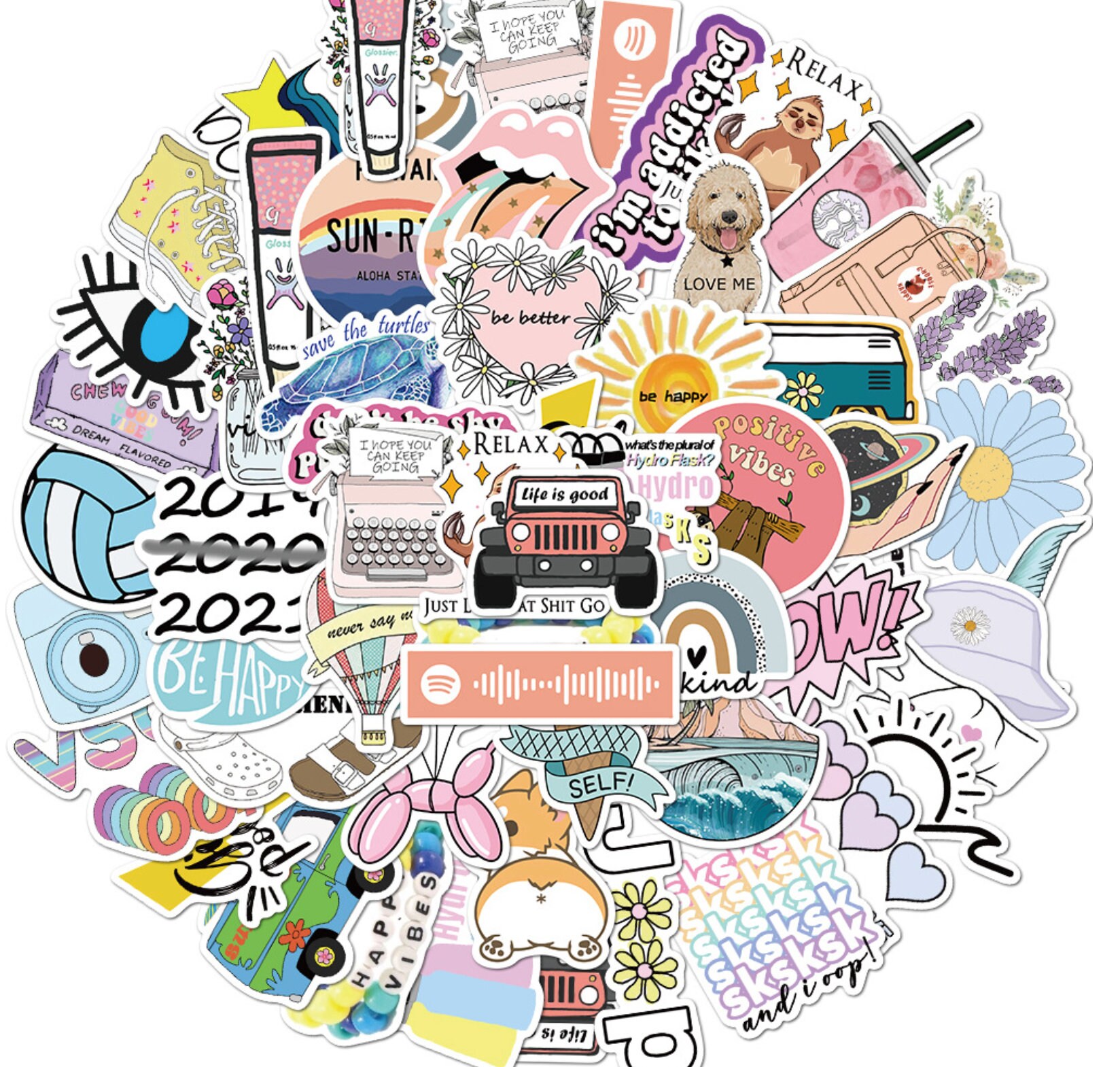 VSCO Stickers 50 Pc Sticker Set VSCO Summer Lovin' Laid Back Chill ...